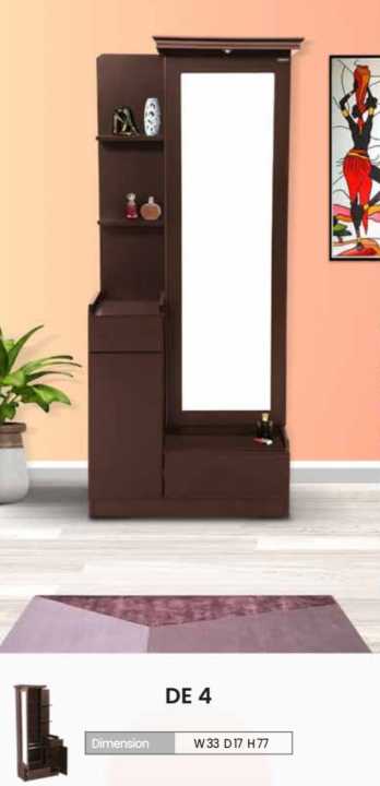 Brown Dressing Table With Rectangle Mirror And 2 Drawer DE-4 | Daraz.com.np
