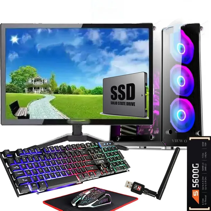 Extreme Gaming Pre Built Pc Computer Ryzen 5 5600G Radeon Graphic/ 16gb ...