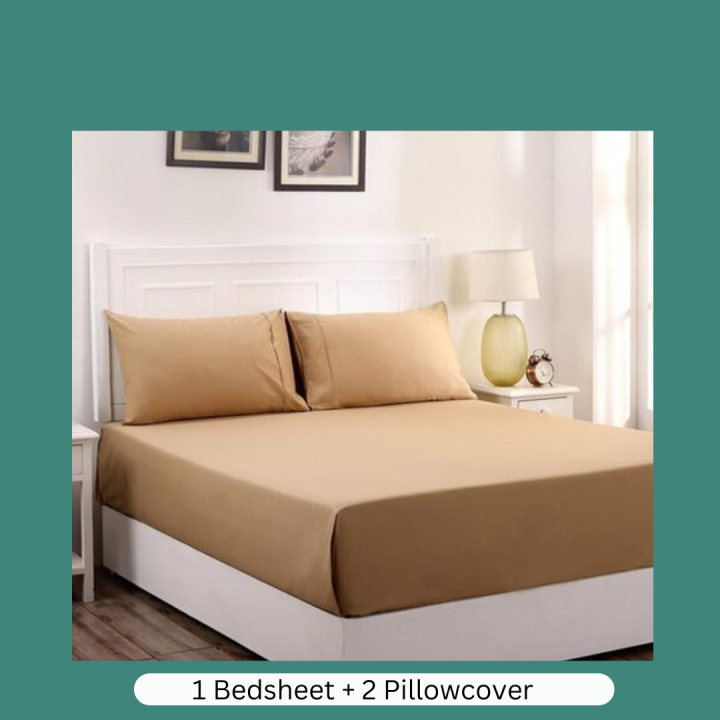 Plain Color Bedsheet with Pillowcase Set | Daraz.com.np