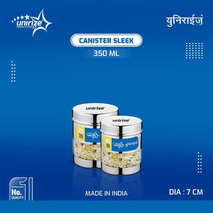 Unirize Stainless Steel Canister Sleek 7 Cm Set | Daraz.com.np