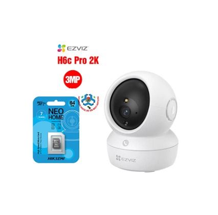 Ezviz H6C Pro 2K 3MP Indoor Pan & Tilt Wired/Wireless CCTV Camera With ...