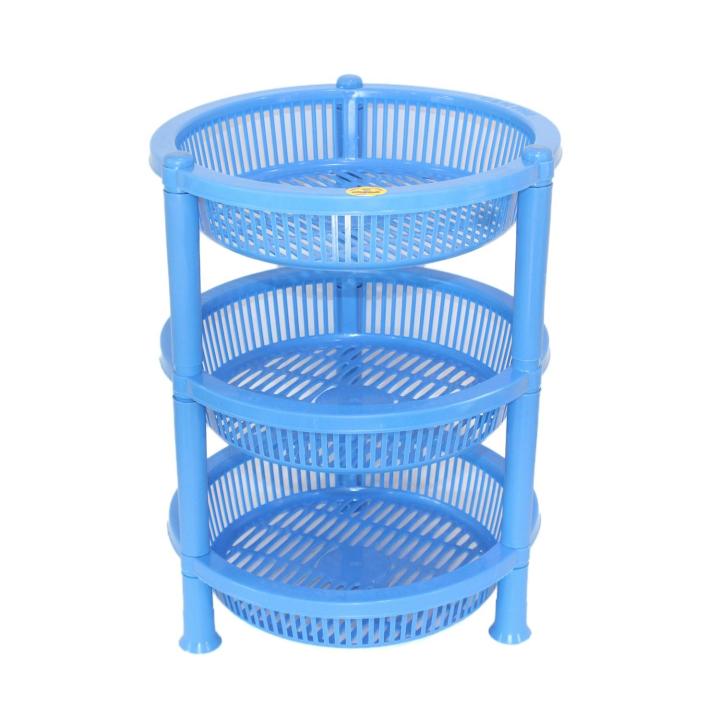 GEM Plastic Multipurpose 3 Layer Round kitchen Rack Organizer - 7002 ...