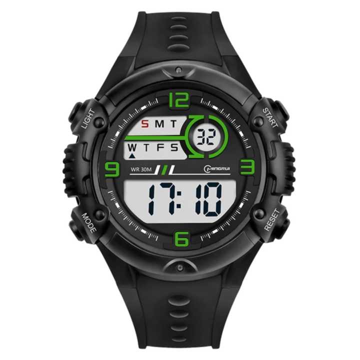 Mingrui Black Color Rubber Strap With Black Dial Color Digital Watch ...