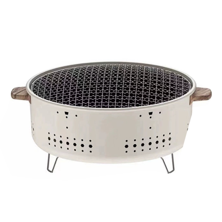 Portable Round Barbecue Grill Stainless Steel Charcoal Oven with ...