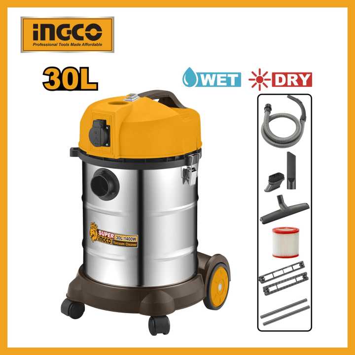 INGCO 30L Vacuum cleaner For Wet and dry cleaning VC14301 | Daraz.com.np