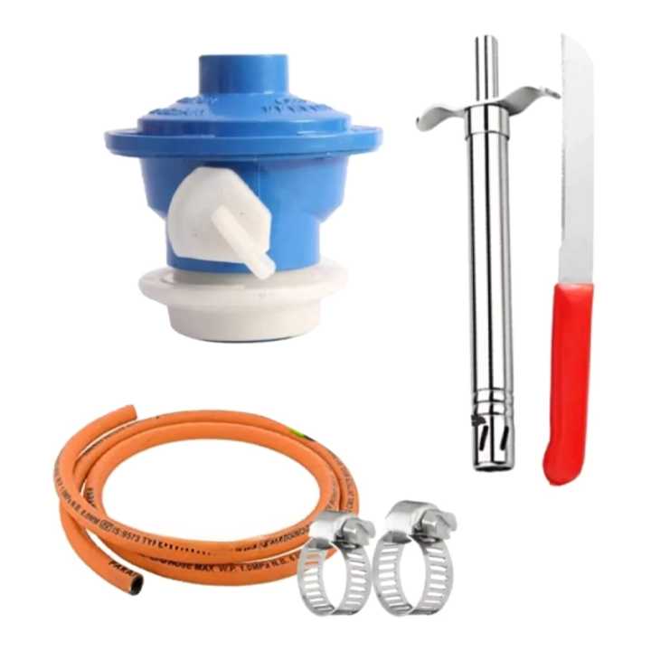 Gas Regulator, Pipe, Lighter And Clamp Set | Daraz.com.np
