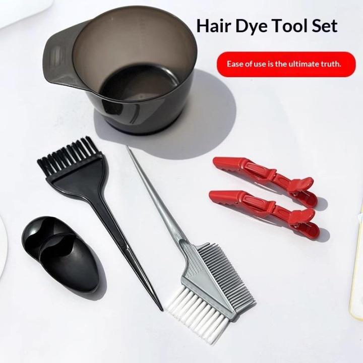 7Pcs Hairdressing Brushes Bowl Comb Clips Salon Hair Color Dye Tint ...