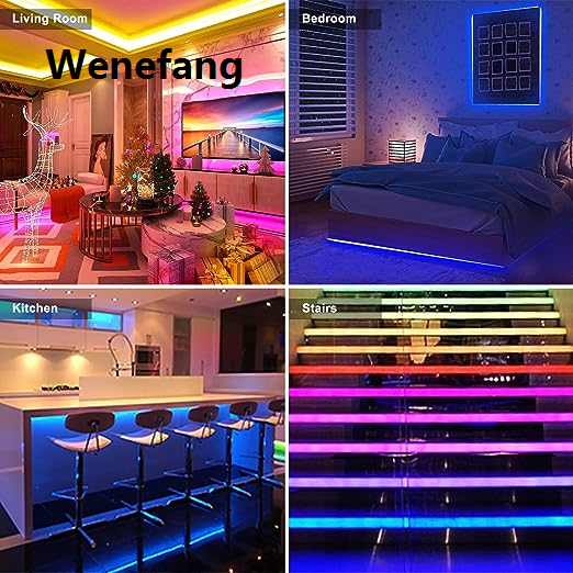 Wenefang LED Strip Light 5M, Bluetooth APP RGB Color Changing LED ...