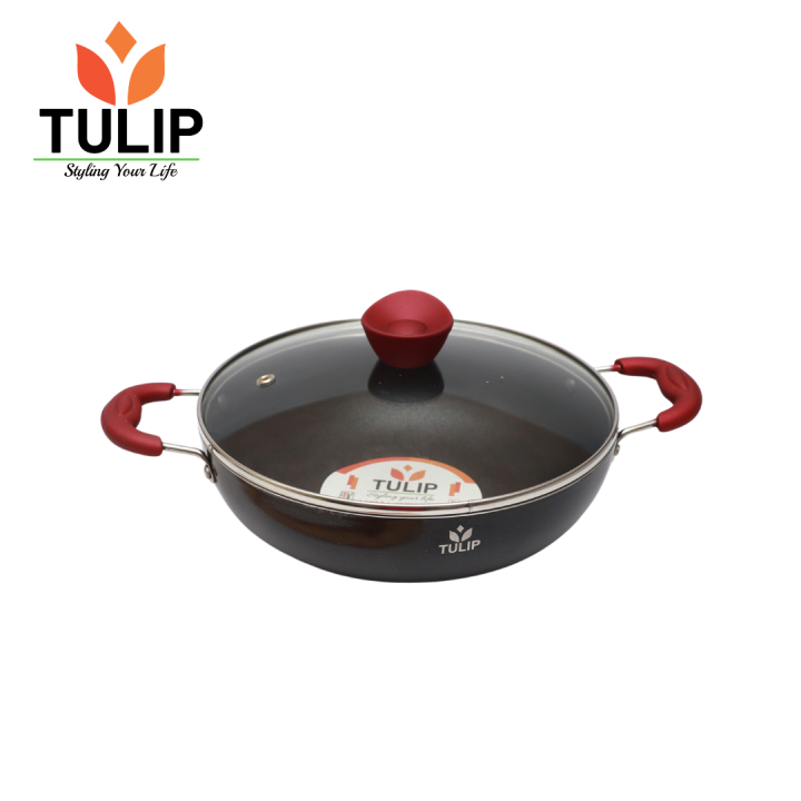 Tulip 30 CM Non Stick Kadhai With Glass Lid (Induction Base) | Daraz.com.np