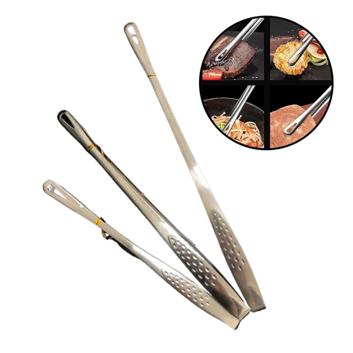 BBQ Food Tongs Barbecue Clip Stainless Steel Kitchen Food Meat Clip Non ...