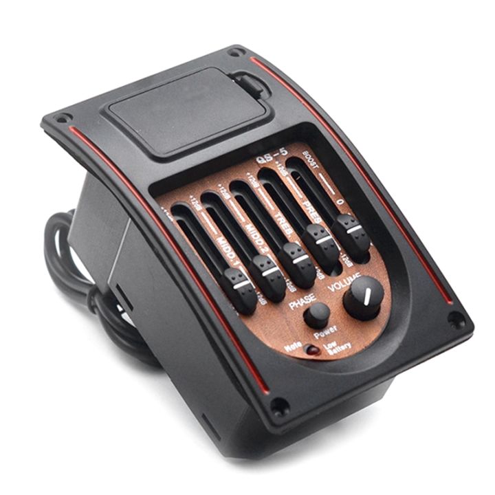 OUMERY Plastic 5-Band Tone Controls EQ Equalizer Tuner Piezo Pickup ...