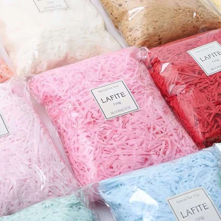 100/200g Colorful Raffia Shredded Paper Candy Boxes DIY Box Filling ...