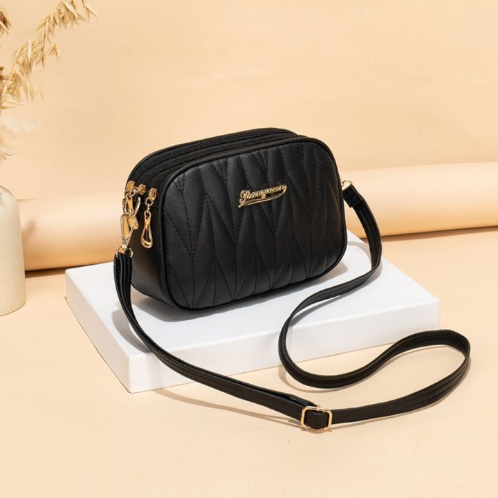 New Large Capacity Crossbody Bag Three Zipper Wave Embroidered ...