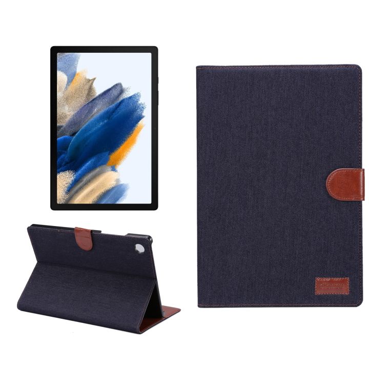 For Samsung Galaxy Tab A8 10.5 2021 X200 / X205 Denim Cloth Leather ...