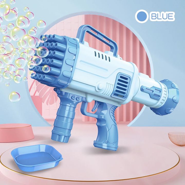Bubble Gun 60 Hole Automatic Electric Bubble Gun Soapy Water Bubble Gun ...