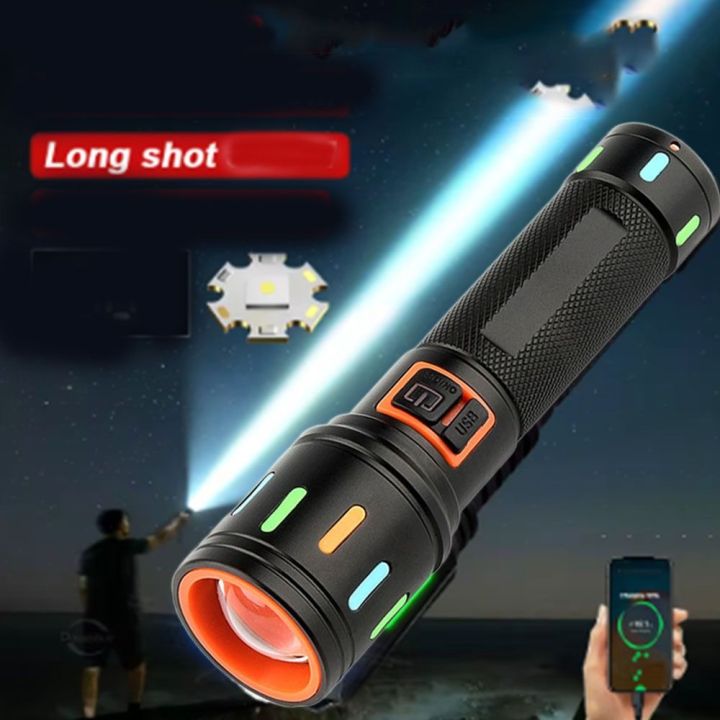 Multi-Purpose Rechargeable Colorful Fluorescent Flashlight Powerful ...