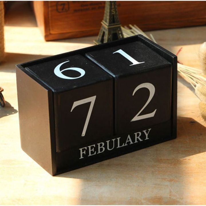 Simple MDF Wooden Perpetual Calendar Pastoral Style Month Display ...