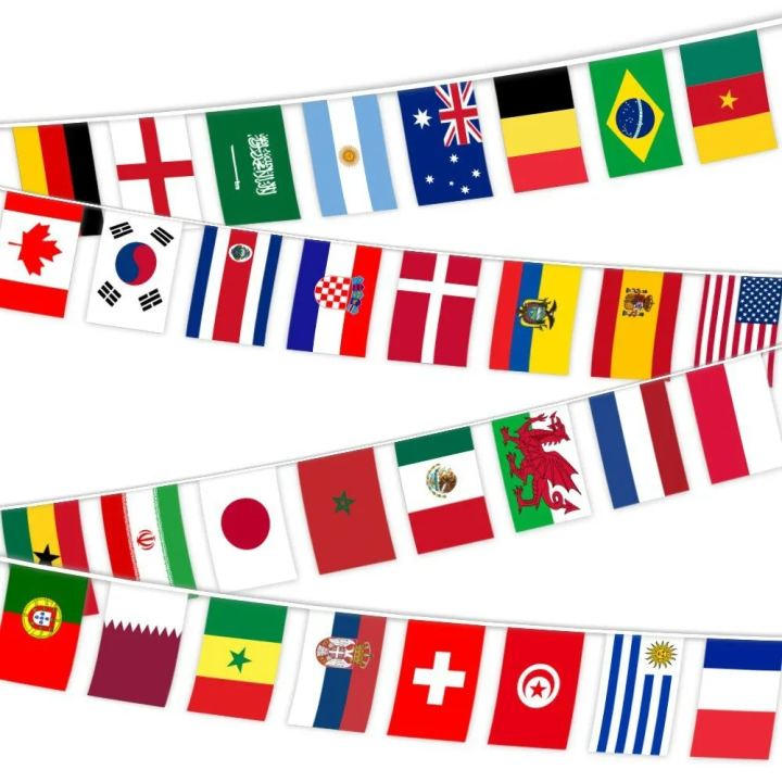 Spn'S 2022 Garlands 14*21Cm Football World Banner Team Flags Country ...
