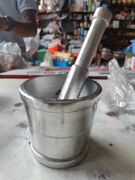 Aluminium Khal Batta/Mortar & Pastel/Imam Okhli/Musal/Kitchen Masher ...