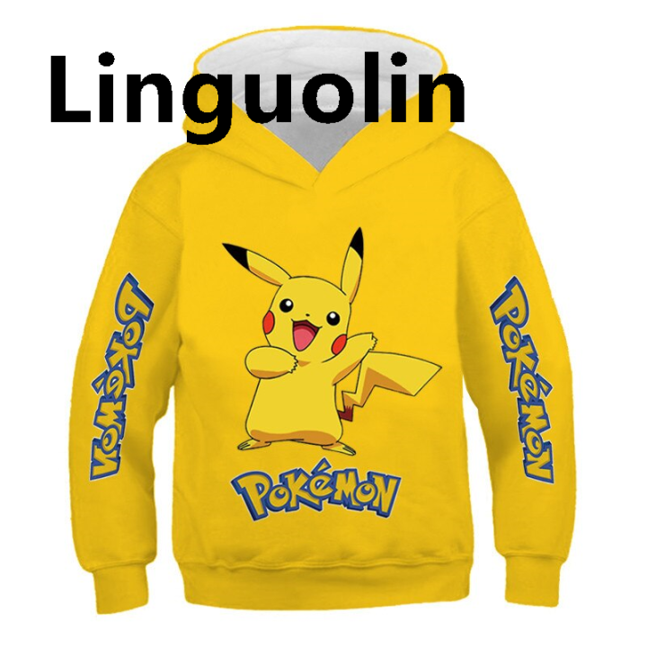 Linguolin Pokemon Kids Cartoon Print Hoodies Coat Pikachu Autumn ...