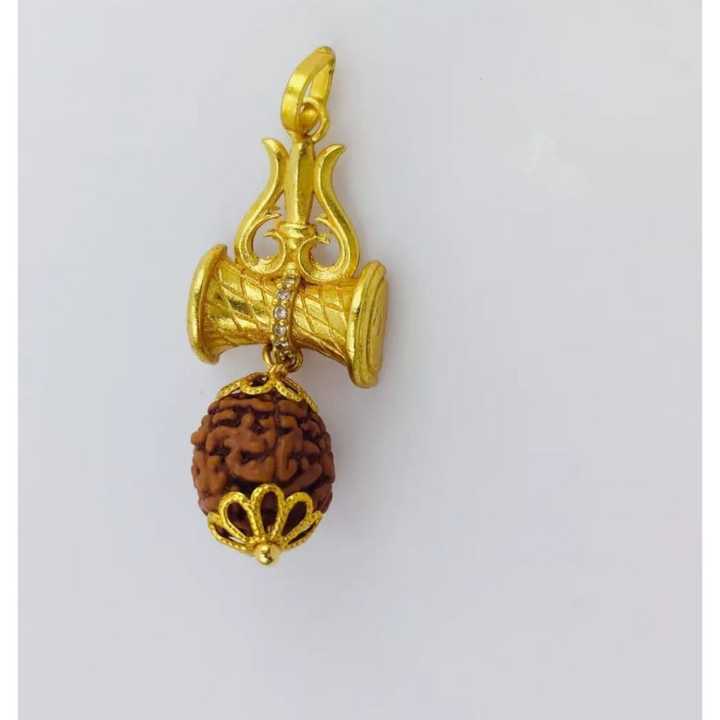 Gold Plated Panchadhatu Damaru Shaped Locket | Daraz.com.np