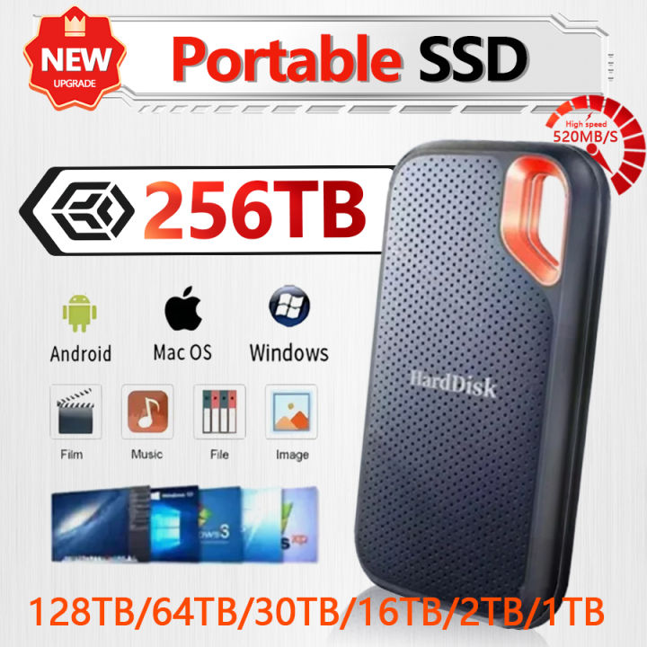 2025 NEW Original Portable SSD 256TB External Hard Drive 1TB External Hard Disk 2TB USB3.1 High ...