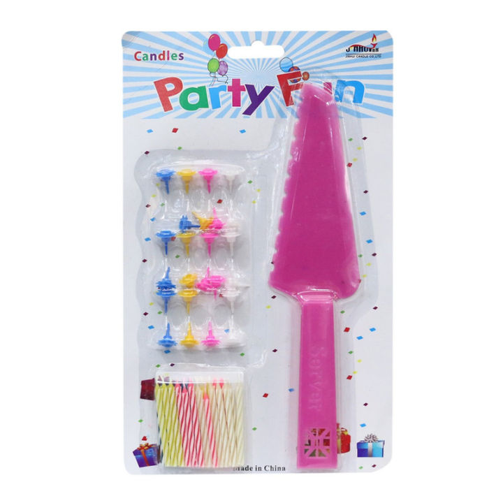 Multicolour Party Birthday Cake Candles Set With Holder And Plastic ...