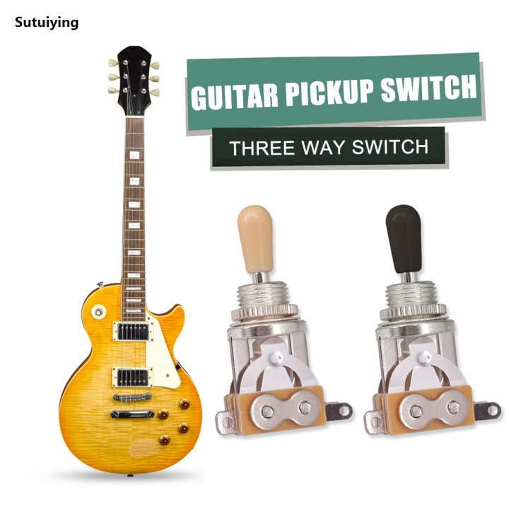 Sutuiying 3 Way Guitar Selector Pickup Toggle Switch with Tip Cap for ...