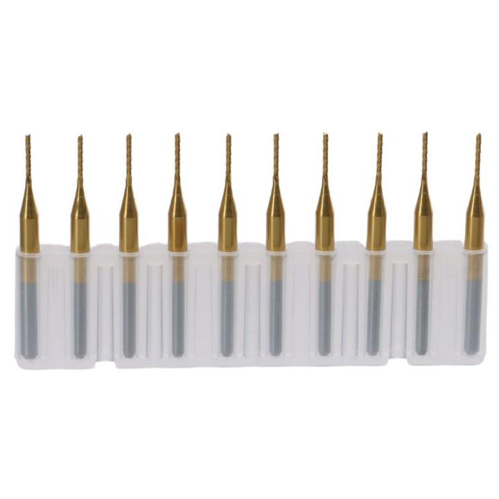 10Pcs High-quality Titanium Coat Carbide End Mill CNC Router Bits ...