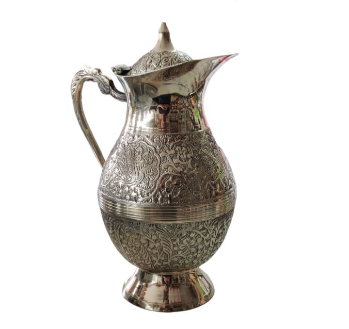Designer Luxury Brass Handmade Stunning Peacock Engraved Jug Pitcher ...