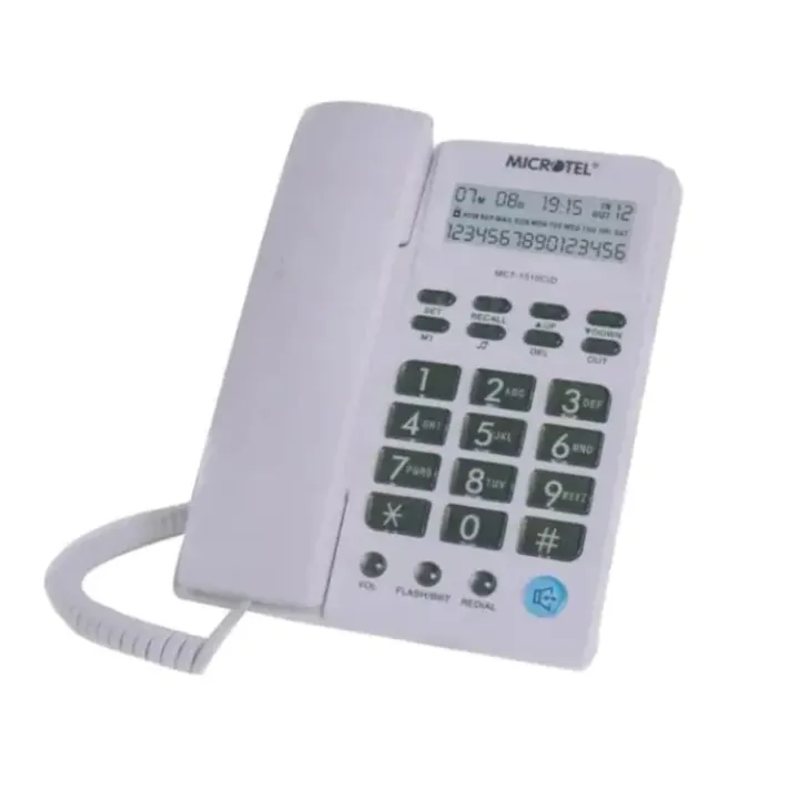 Microtel MCT-1510CID Caller ID Corded Telephone Set - White | Daraz.com.np