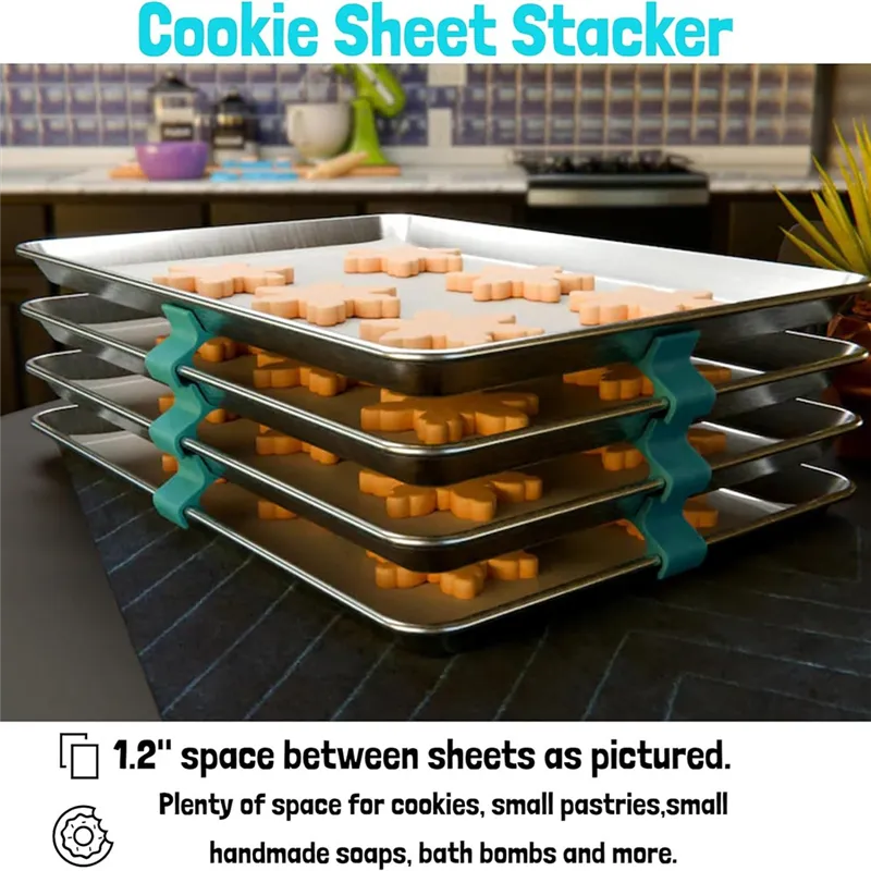 Baking Sheet Stacker Pack of 16, Tray Stackers Stacking Holder Rack ...