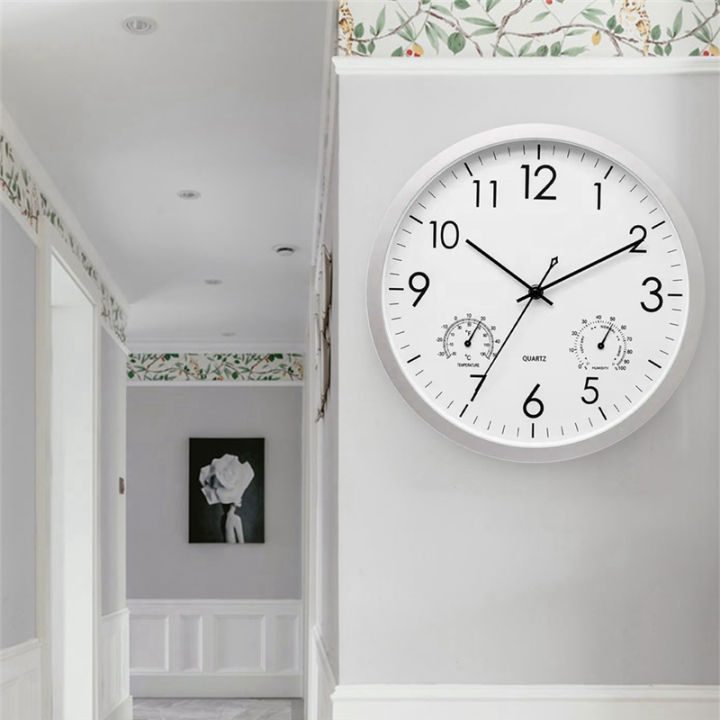 Decorative Round Outdoor Clock with Thermometer and Hygrometer Large ...