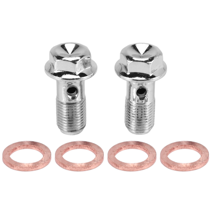 2x Motorcycle Stainless Brake Banjo Bolt M10 x 1.0mm Caliper Master ...