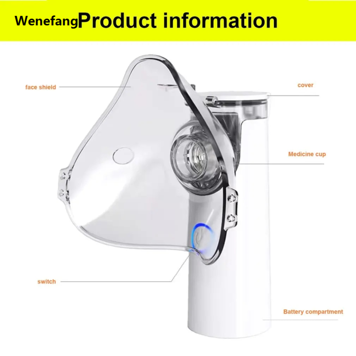 Wenefang Nebulizer Portable Ultrasonic Inhaler Kids Handheld Ultrasound ...