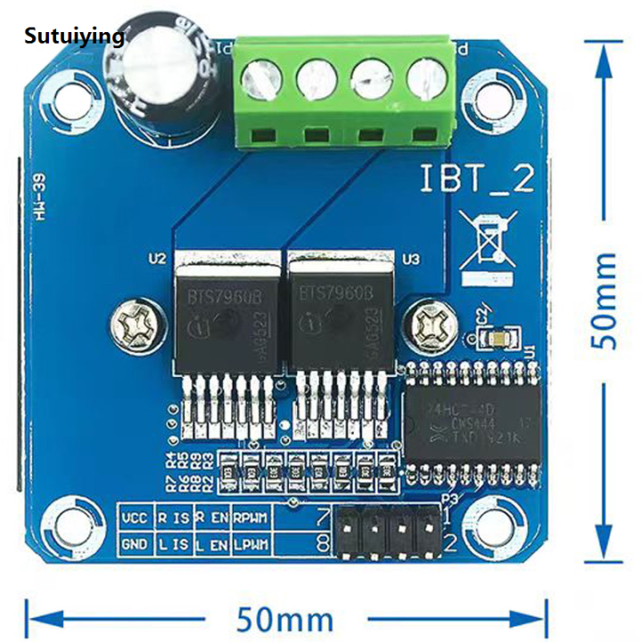 Sutuiying High-power smart car motor driver module BTS7960 43A Original ...