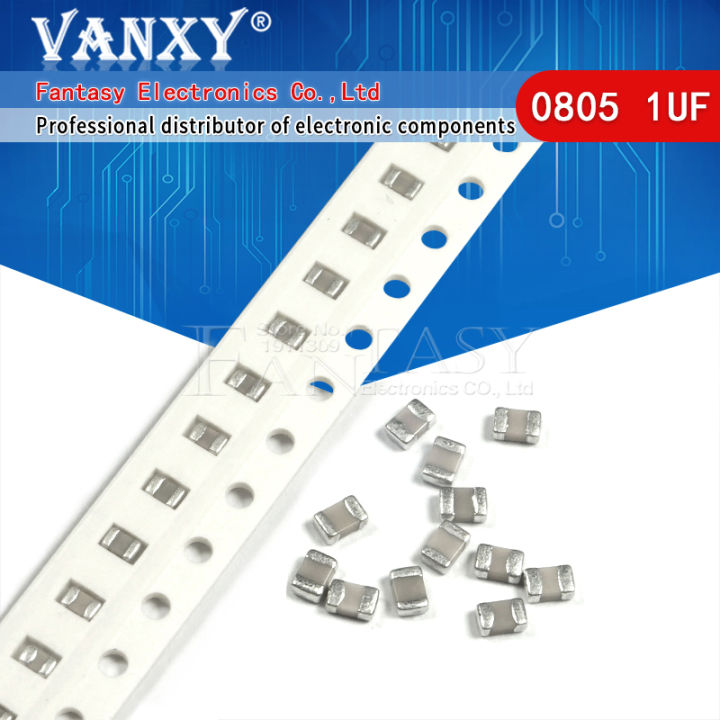 100pcs 1UF X5R Error 10% 16V 0805 105 SMD Thick Film Chip Multilayer ...