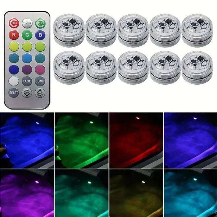Wireless Adhesive LED Car Interior Ambient Remote Control Decoration ...