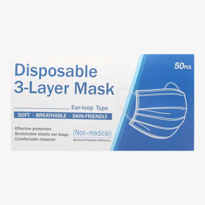 Disposable 3-Layer Mask Ear Loop Type | Daraz.com.np