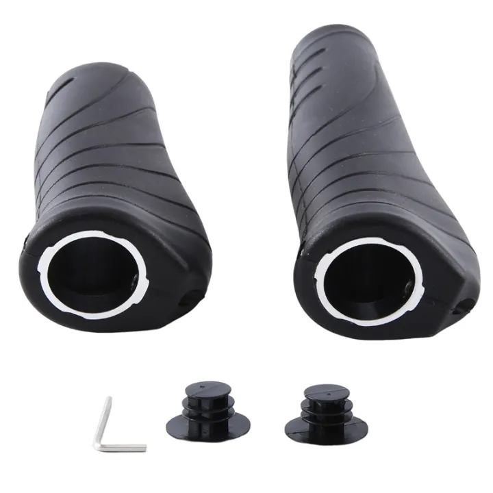 Bicycle Grips 1 Long 1 Short Handlebar 22.2Mm Rubber Casing Sheath Hand ...