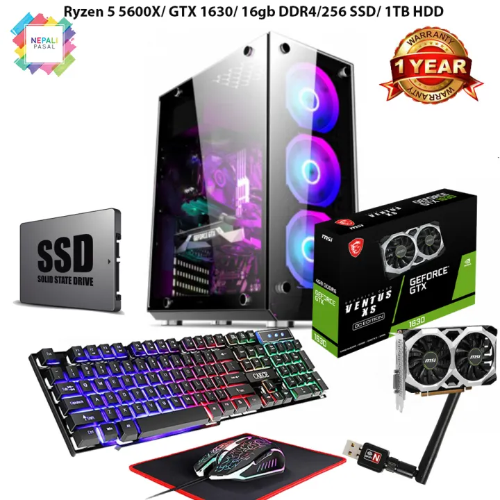 Extreme Gaming Pc Computer Ryzen 5 5600X With GTX 1630, Ram 16gb DDR4 ...