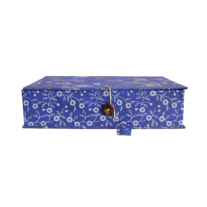 Blue Abstract Paper Design Box nepali handmade size 23*18*5 cm | Daraz ...