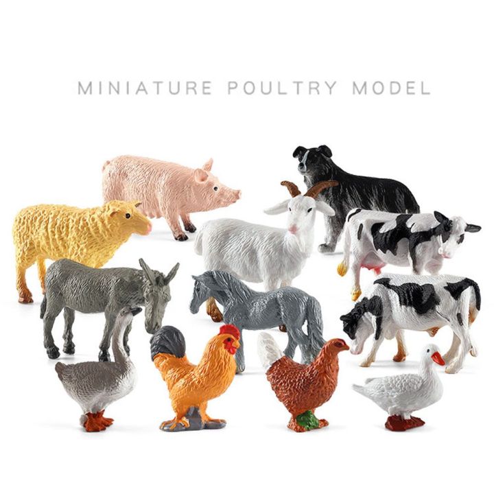 New Miniatures Farm Education Figurines Animal Model Toys Simulated ...