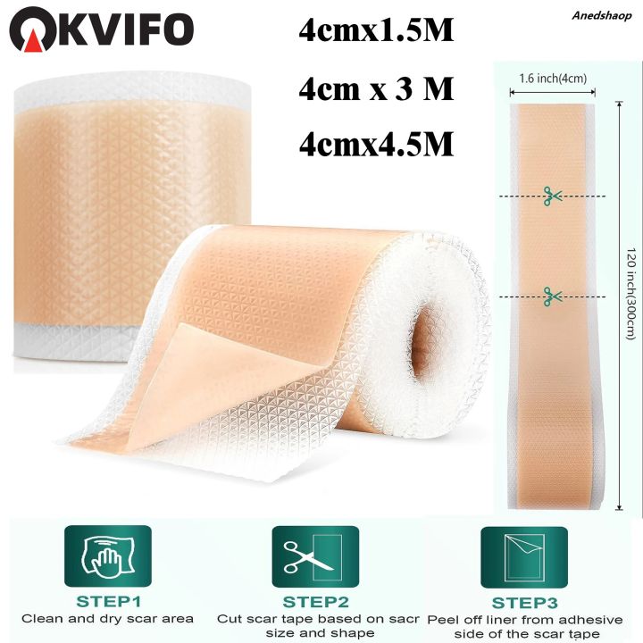Anedshaop KVIFO Silicone Scars Sheets Keloid Bump Removal Strips Scars ...