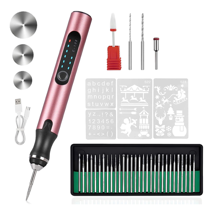 Electric Engraving Pen Cordless Engraving Machine with 37 Bits, DIY ...
