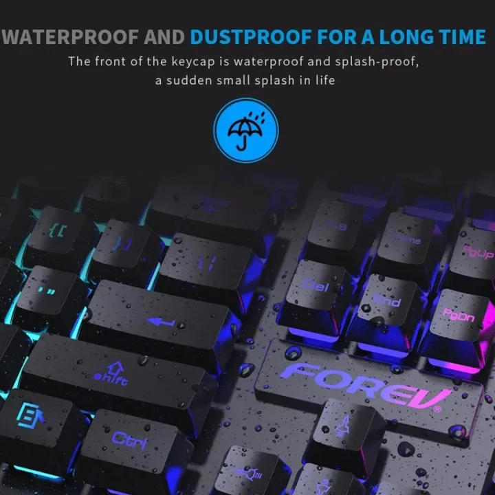 Office C Laptop Luminous Keyboard & Mouse Gaming Keyboard Waterproof ...