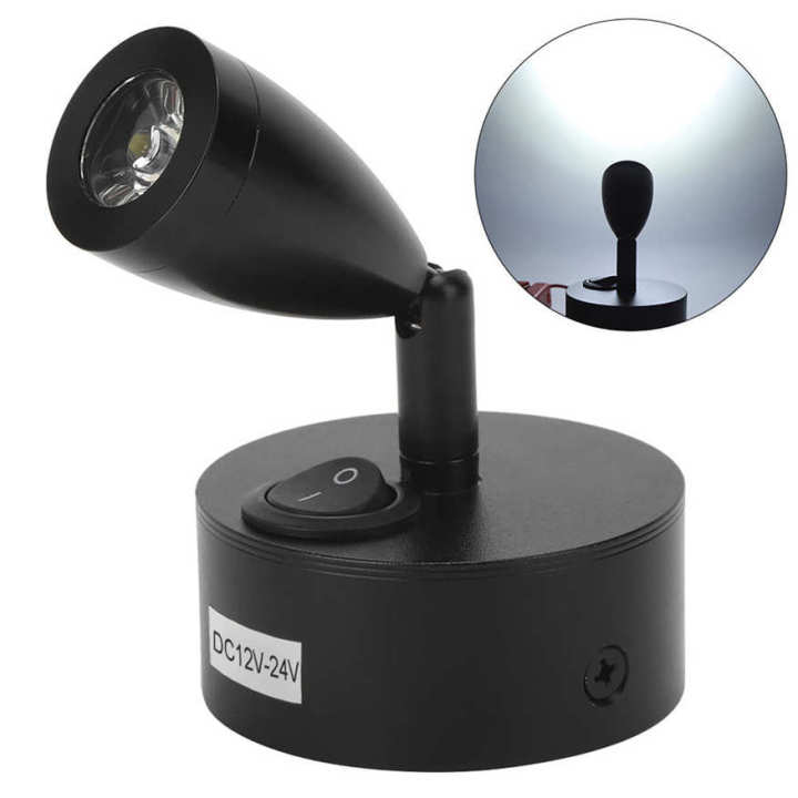 DC12-24V 3W LED Spot Light Switch Bedside Reading Lamp RV Boat ...
