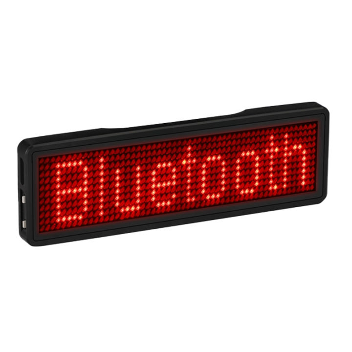Bluetooth LED Name Badge Rechargeable Light Sign DIY Programmable ...