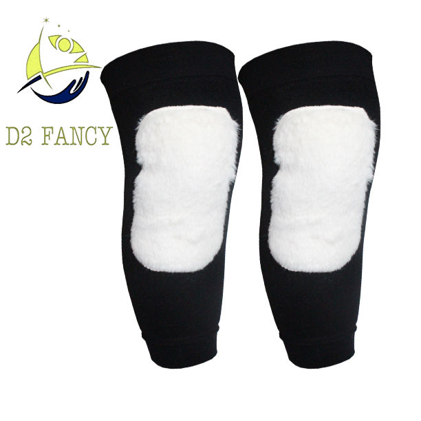 Knee Cover With Inside Fur | Elastic Knitted Winter Knee Brace With Fur ...