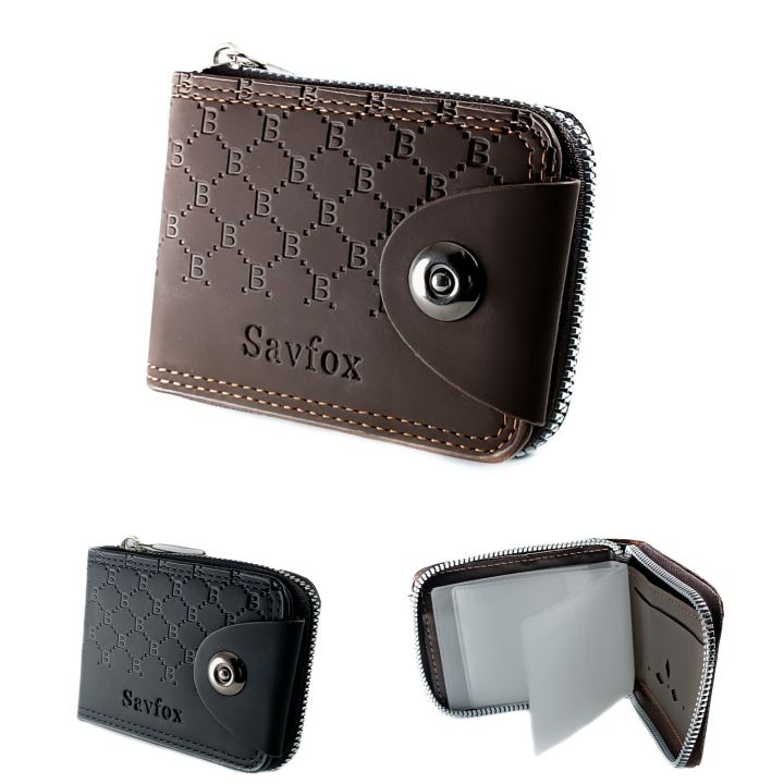 Small Size Savfox Dollar Wallet With Zipper For Men - Black And Brown ...